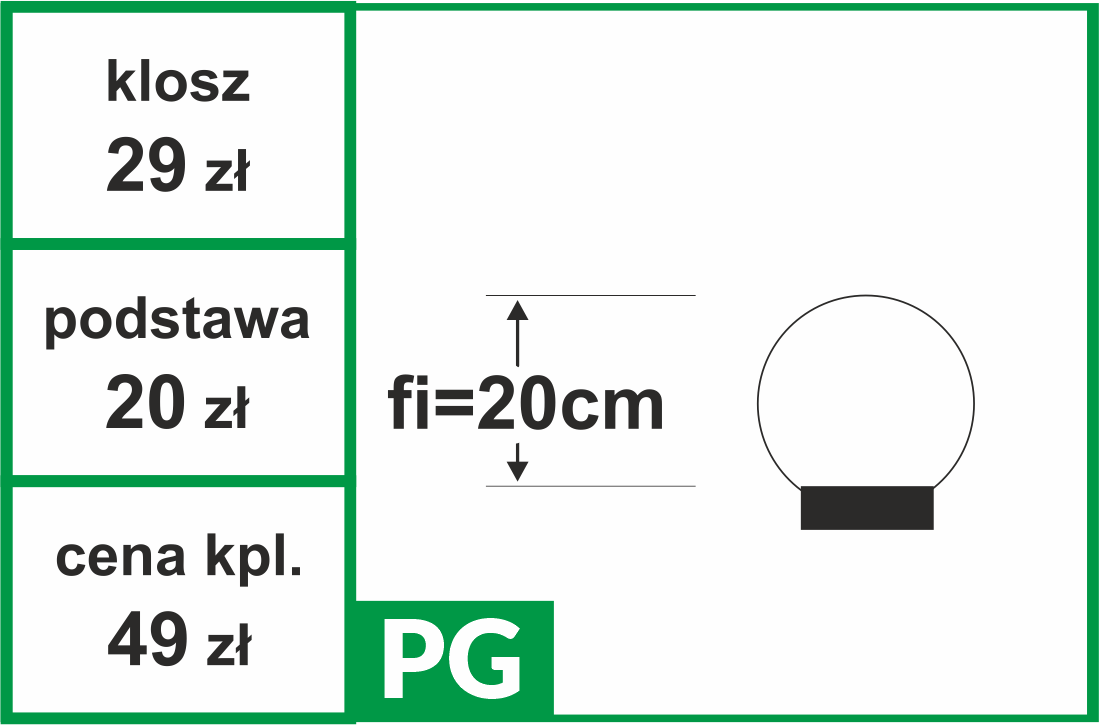 PODSTAWA GÓRNA i klosze plastikowe mleczne – „KULA” – ELEKTRO Szczecin ...